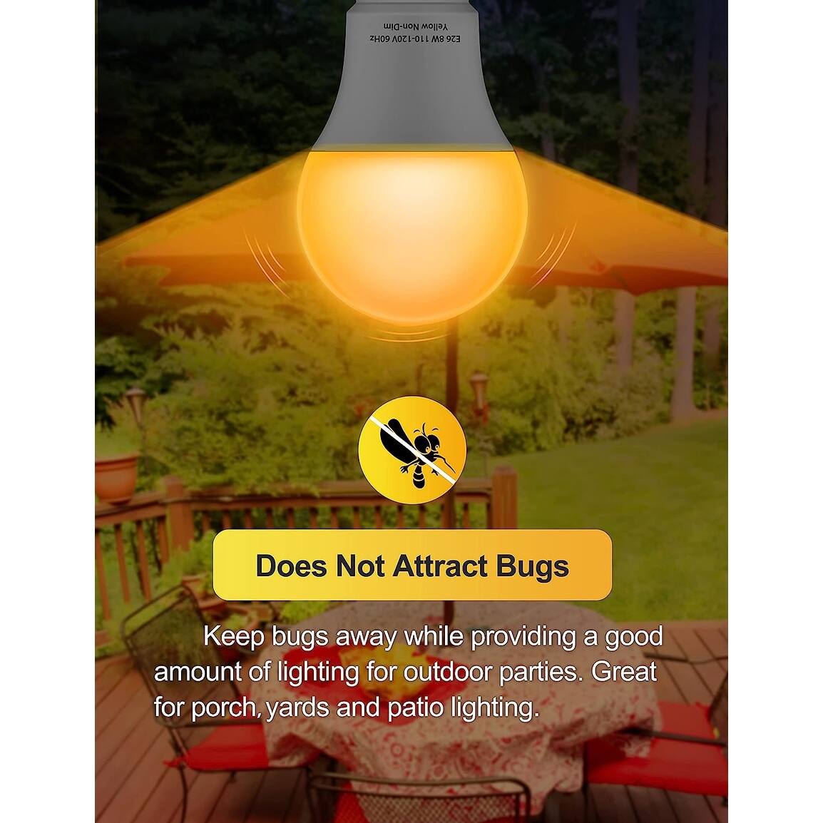 YANSUN 25-Watt Equivalent Yellow-Colored Spiral E26 G45 2000K LED Light ...